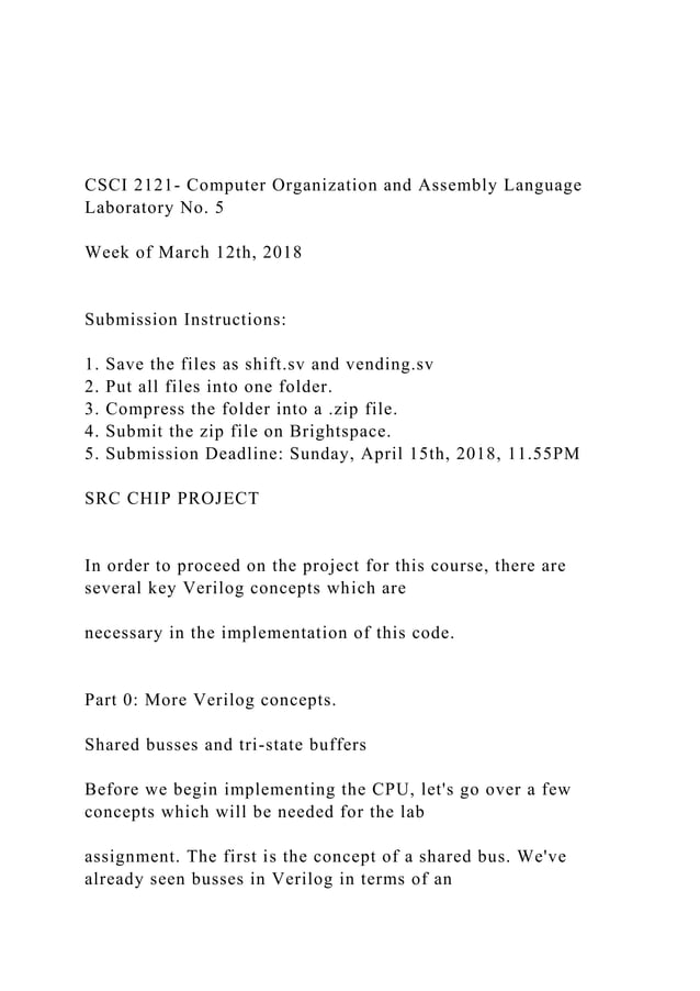 CSCI 2121- Computer Organization and Assembly Language Labor.docx