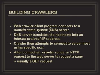 CSCI 494 - Lect. 3. Anatomy of Search Engines/Building a Crawler | PPTX