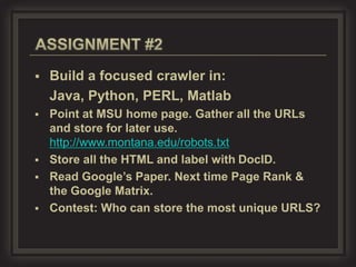 CSCI 494 - Lect. 3. Anatomy of Search Engines/Building a Crawler | PPTX