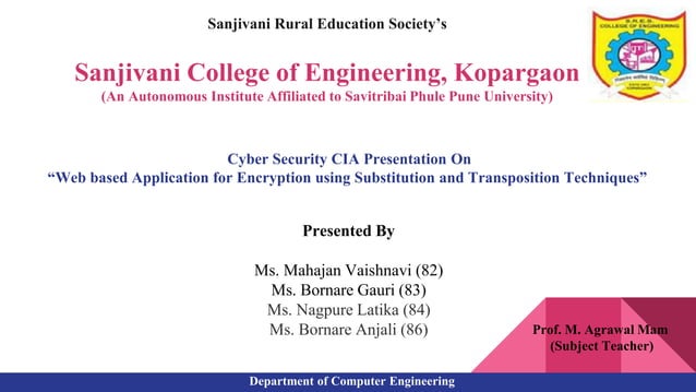 substitution and transposition techniques_ppt.pptx | Programming Languages | Computing