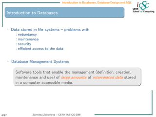 Introduction to database design and relations | PPT