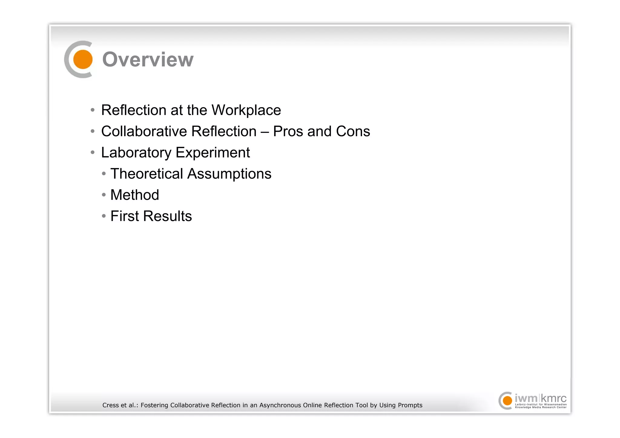 Fostering Collaborative Reflection - CSCL@work, CSCL 2013 | PPT | Free ...