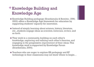 Knowledge Building in Senior Kindergarten and Grade 1 | PPT