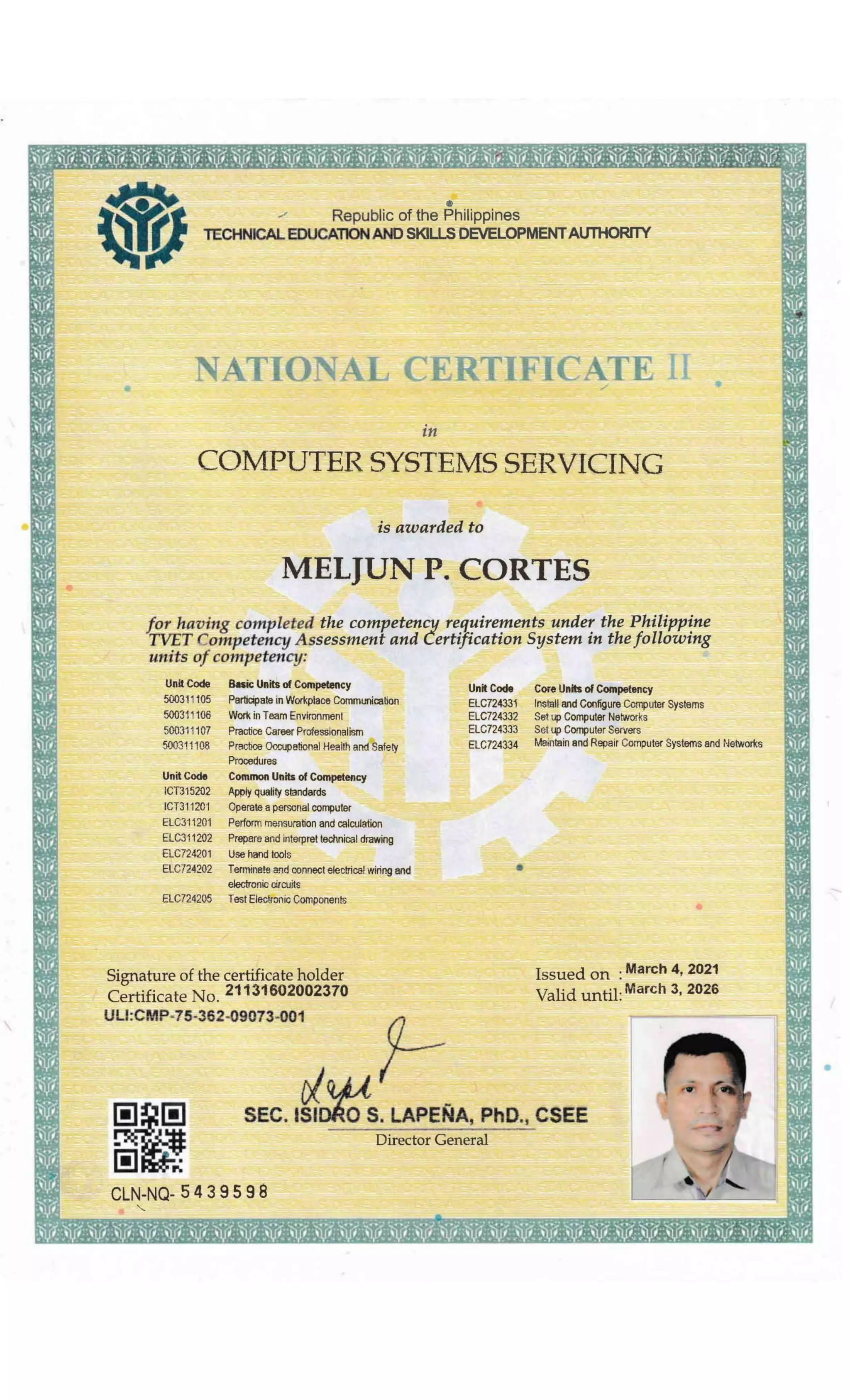 CSC ELIGIBILITY and TESDA of MELJUN CORTES | PDF
