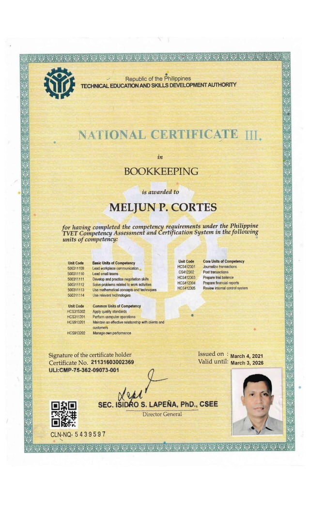CSC ELIGIBILITY and TESDA of MELJUN CORTES | PDF