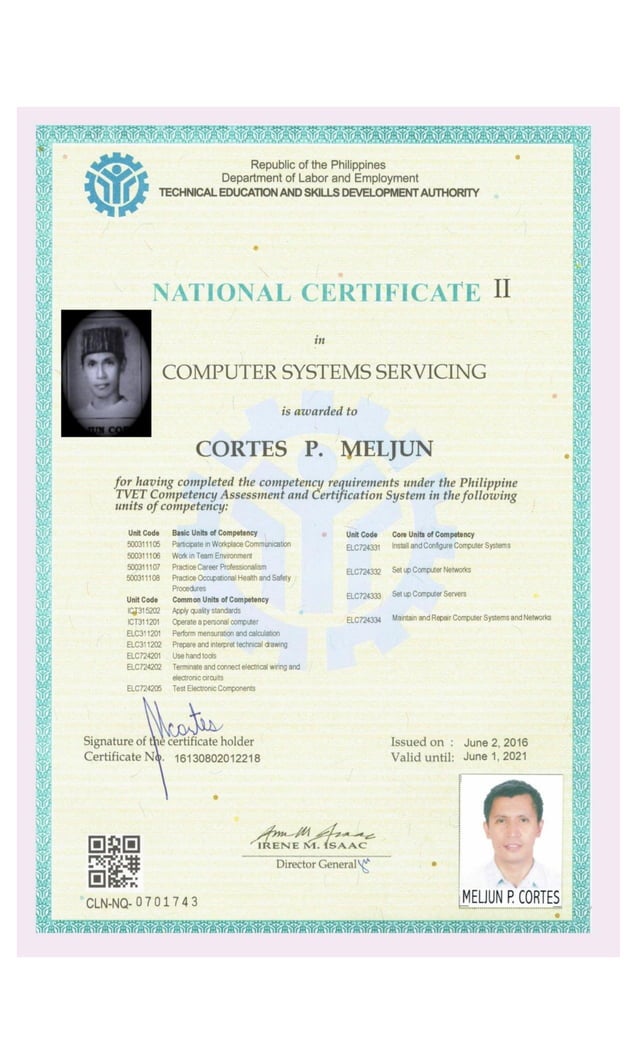CSC ELIGIBILITY and TESDA of MELJUN CORTES | PDF