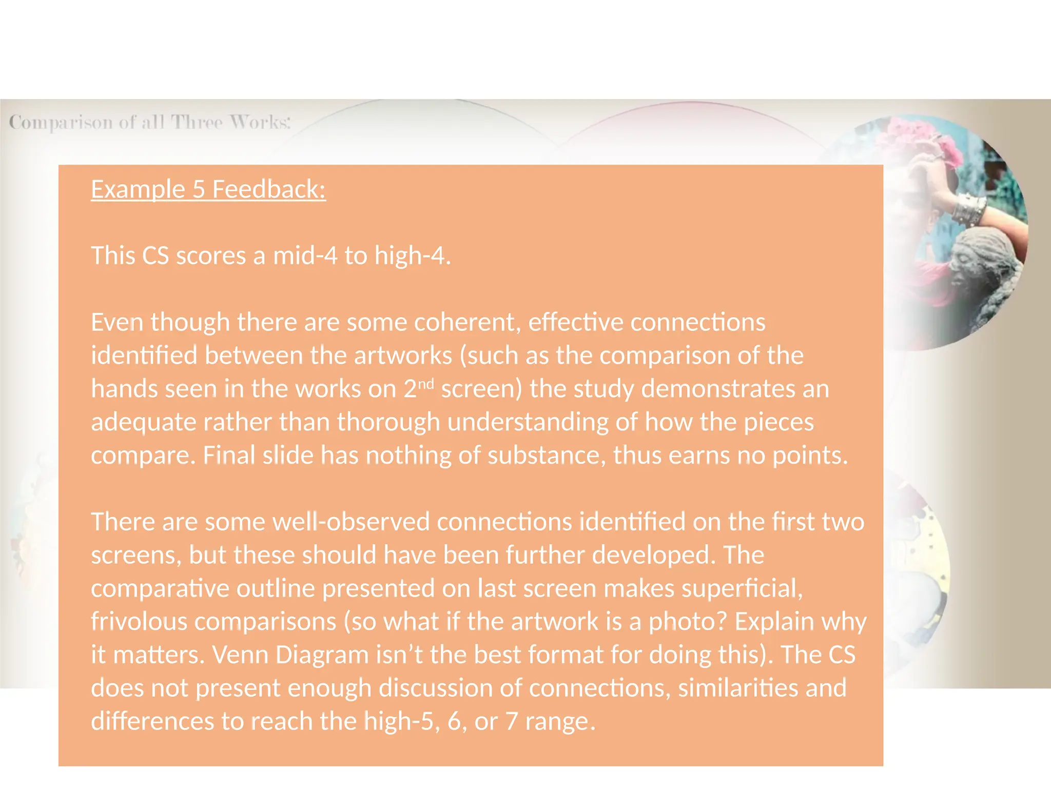 IBDP visual arts - CS 3-way comparison scoring guide | PPTX