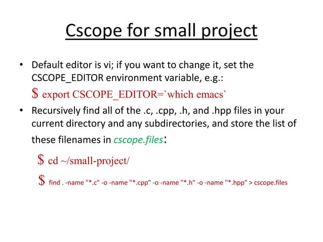 Cscope and ctags | PPTX