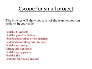 Cscope and ctags | PPTX