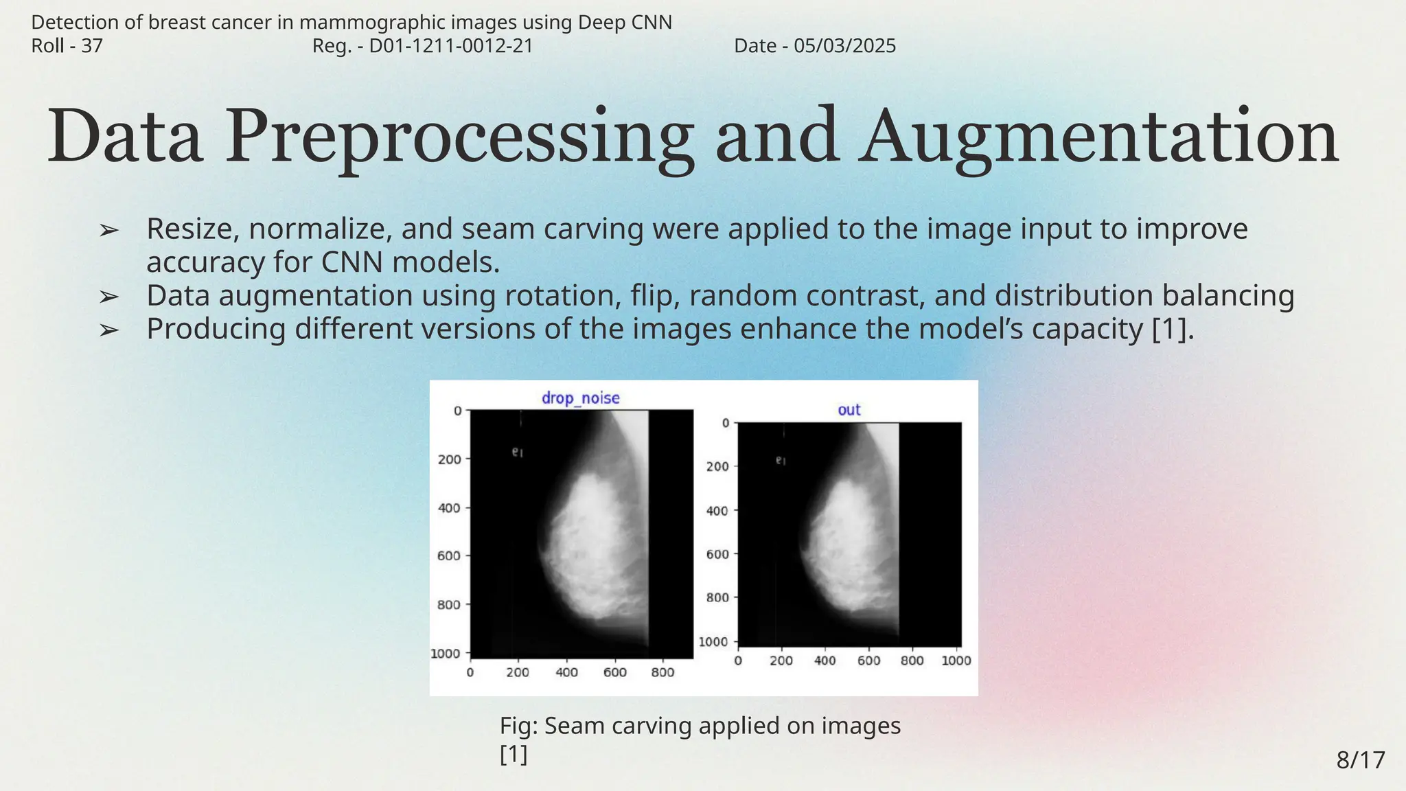 IDENTIFICATION OF BREAST CANCER IN MAMMOGRAPHIC IMAGES USING CNN | PPTX