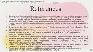 IDENTIFICATION OF BREAST CANCER IN MAMMOGRAPHIC IMAGES USING CNN | PPT