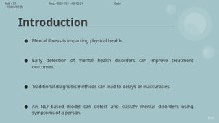 CLASSIFICATION OF MENTAL DISORDERS USING NATURAL LANGUAGE TEXT FROM ...