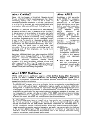 Cscp apics | PDF
