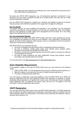 Cscp apics | PDF