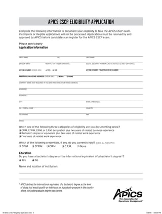 Cscp eligibilty application | PDF