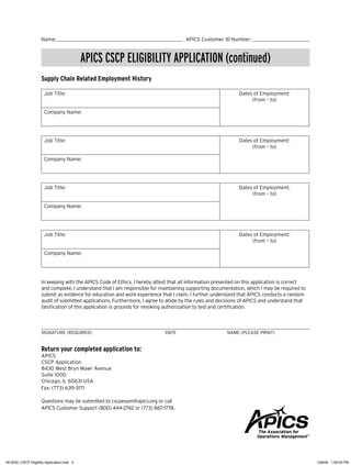 Cscp eligibilty application