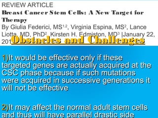 Breast Cancer Stem Cell - Basic | PPS
