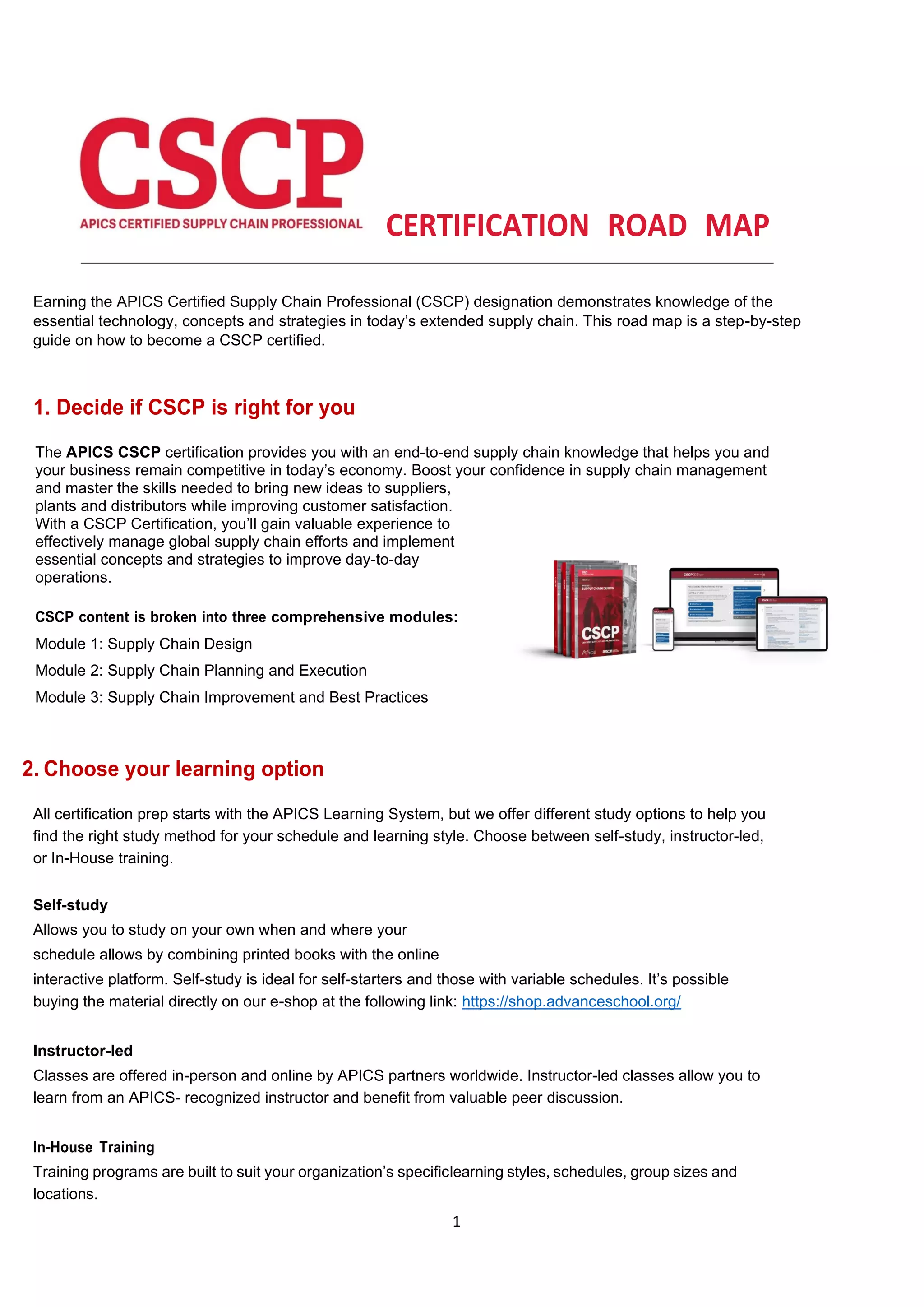 CSCP Road Map | PDF