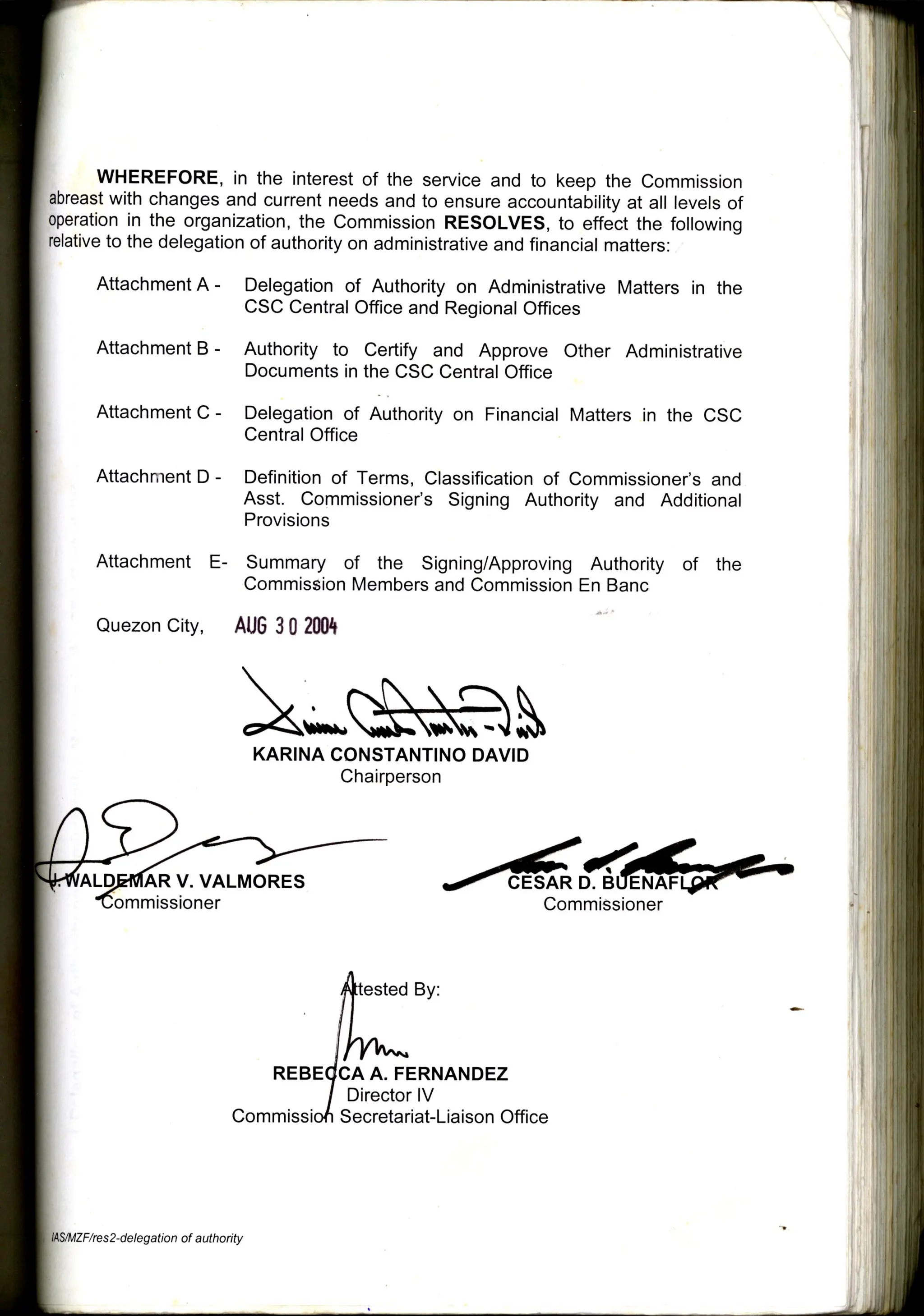 CSC Resolution No. 04-0964 Delegationpdf | PDF | Free Download