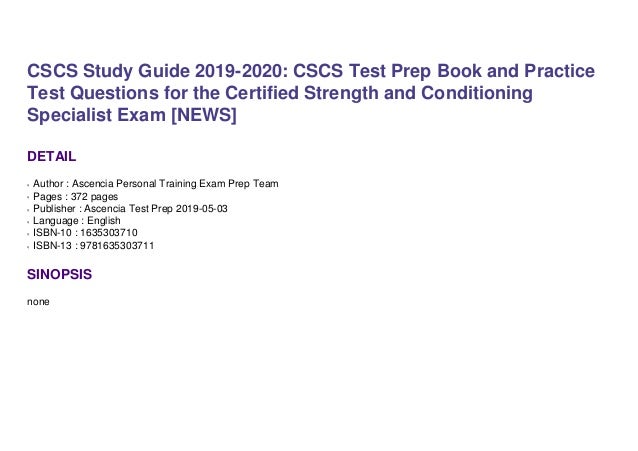 CSCS Study Guide 2019-2020: CSCS Test Prep Book and Practice Test CSCS Study Guide 2019-2020: CSCS Test Prep Book and Practice Test