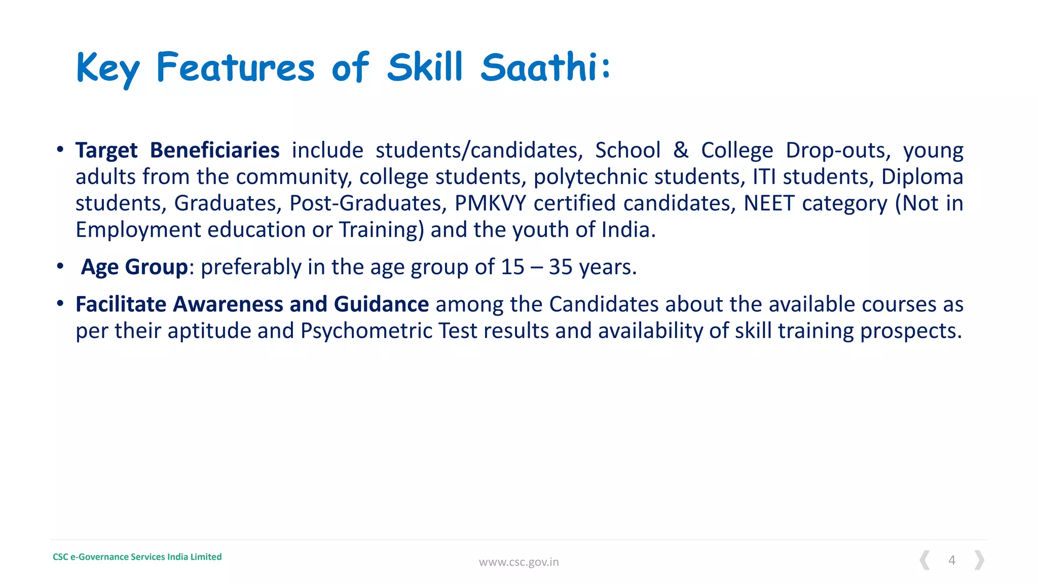 CSC Skill Saathi implementation 05 Feb 19.pptx | Resume Writing and ...