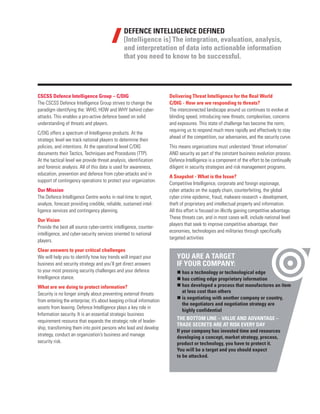 CSCSS / DEFENCE INTELLIGENCE GROUP | PDF