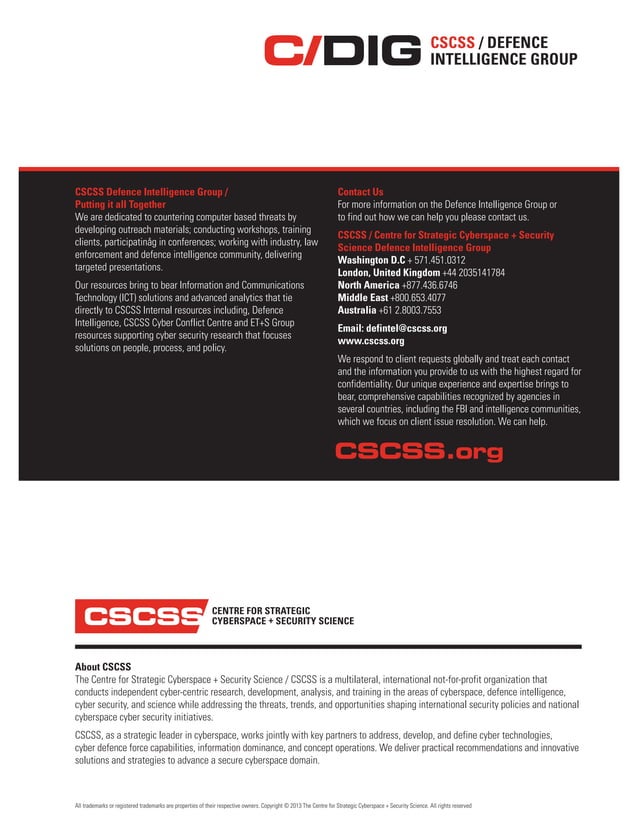 CSCSS / DEFENCE INTELLIGENCE GROUP | PDF