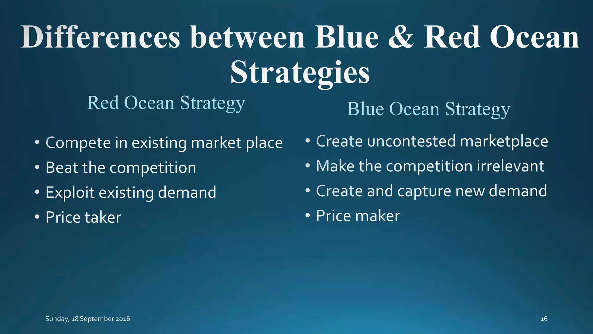 Blue Ocean Versus Red Ocean Strategy | PPT
