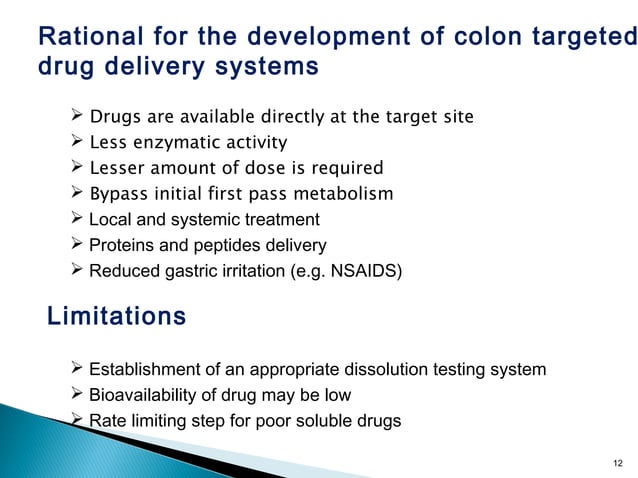 Colon Specific Drug Delivery System: Basics and Approaches | PPT