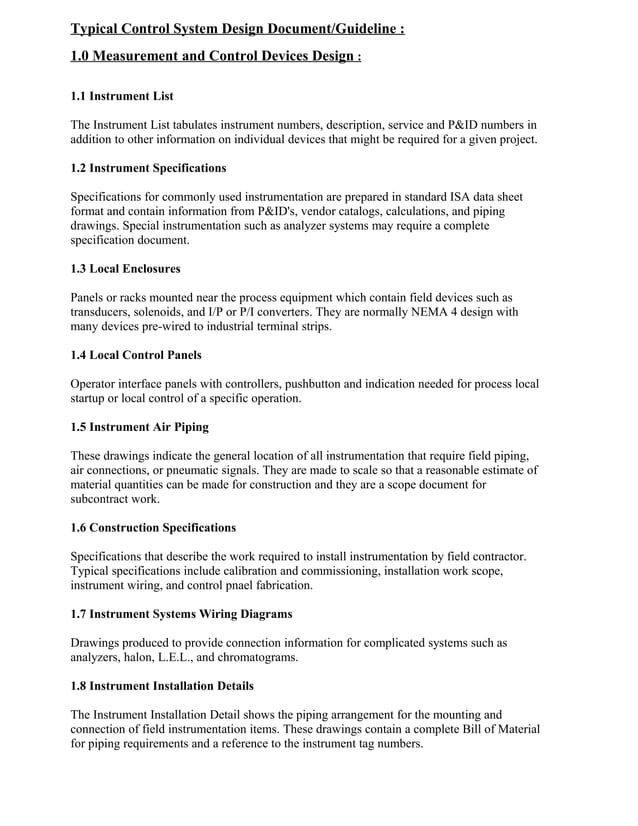 Typical Control System Design Document/Guideline | DOC | Computing ...