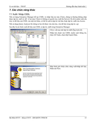 Csdl tlth-huong dan su dung sql server 2000 | PDF