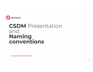CSDM Presentation and Naming Conventions | PDF