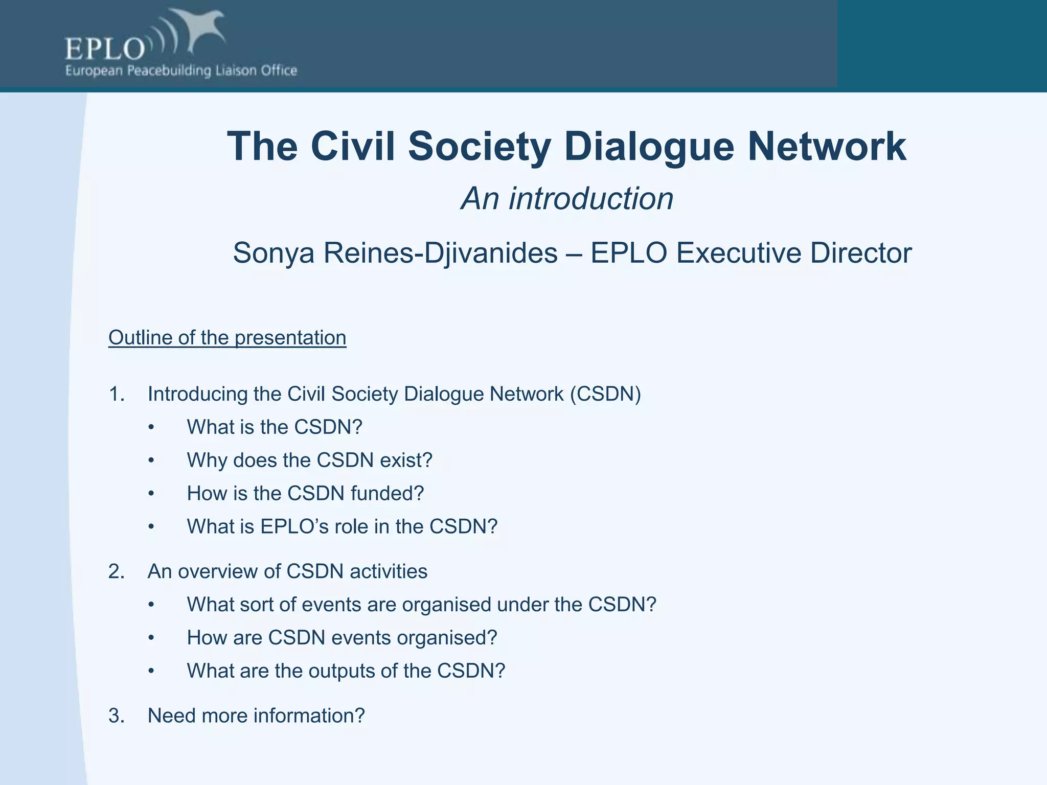 CSDN a Presentation by Sonya Reines-Djivanides | PPT
