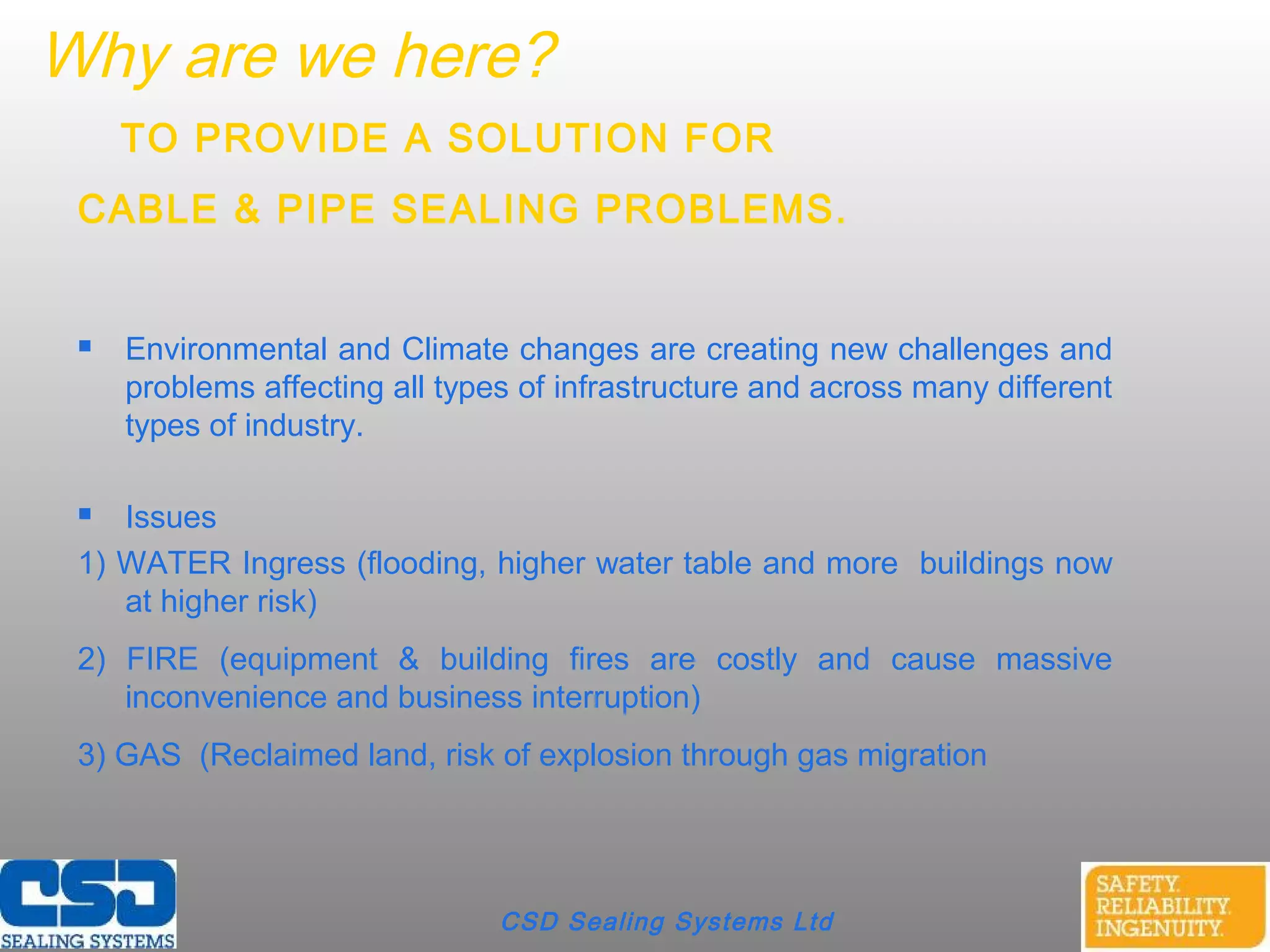 CSD Sealing Systems - Fireproof, Gastight & Watertight Sealing Of Cable ...
