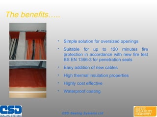 CSD Sealing Systems - Fireproof, Gastight & Watertight Sealing Of Cable ...