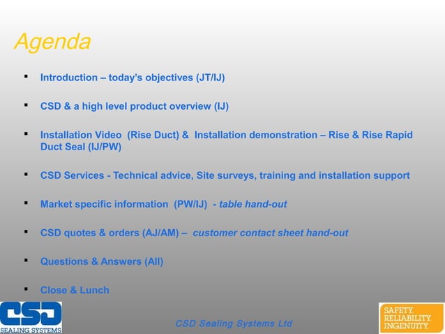 CSD Sealing Systems - Fireproof, Gastight & Watertight Sealing Of Cable & Pipe Entries, Ducts ...