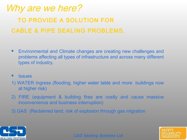 CSD Sealing Systems - Fireproof, Gastight & Watertight Sealing Of Cable ...