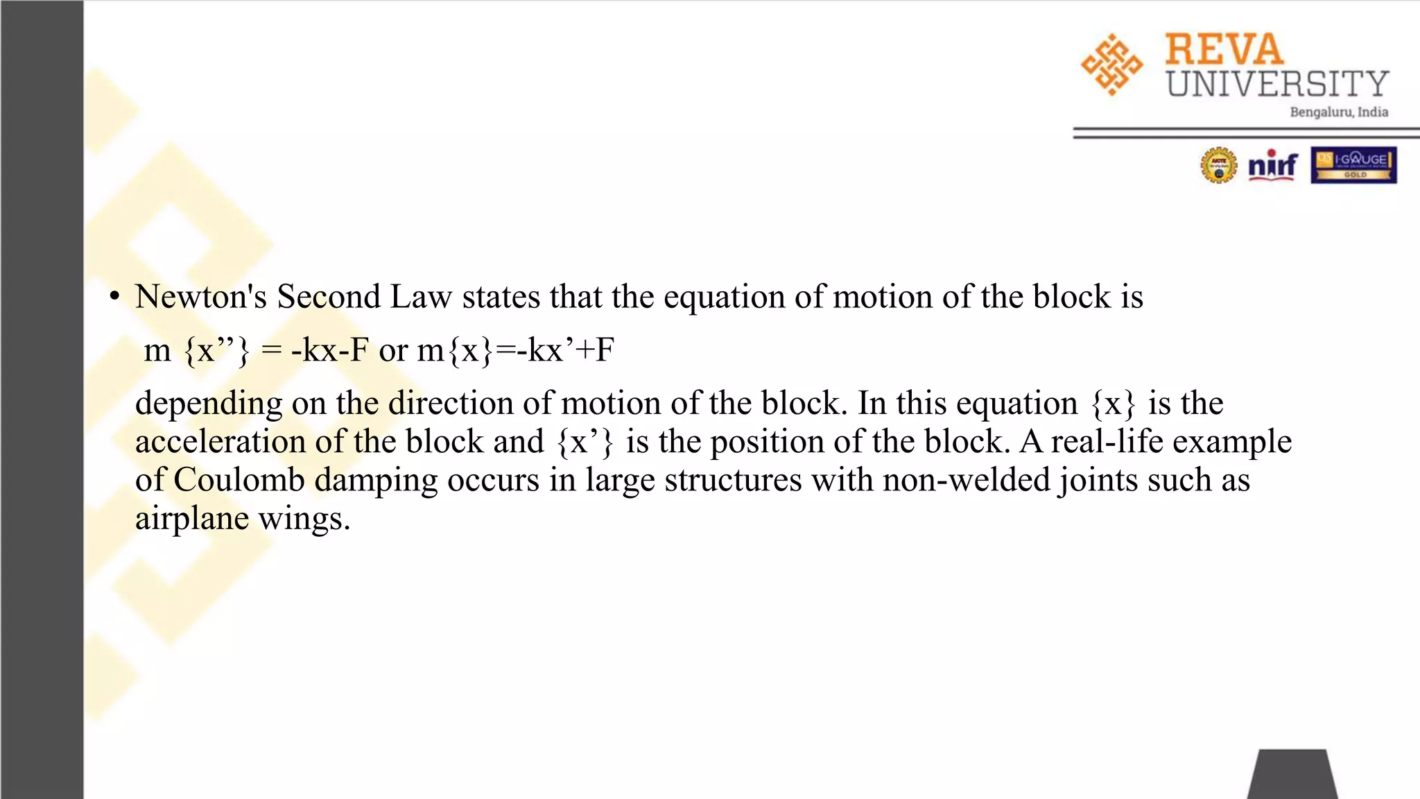 PPT PRESENTATION ON COULOMB DAMPING AND VISCOUS DAMPING | PPTX