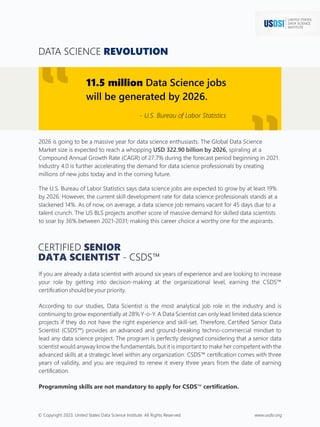 CERTIFIED SENIOR DATA SCIENTIST (CSDS™) | PDF