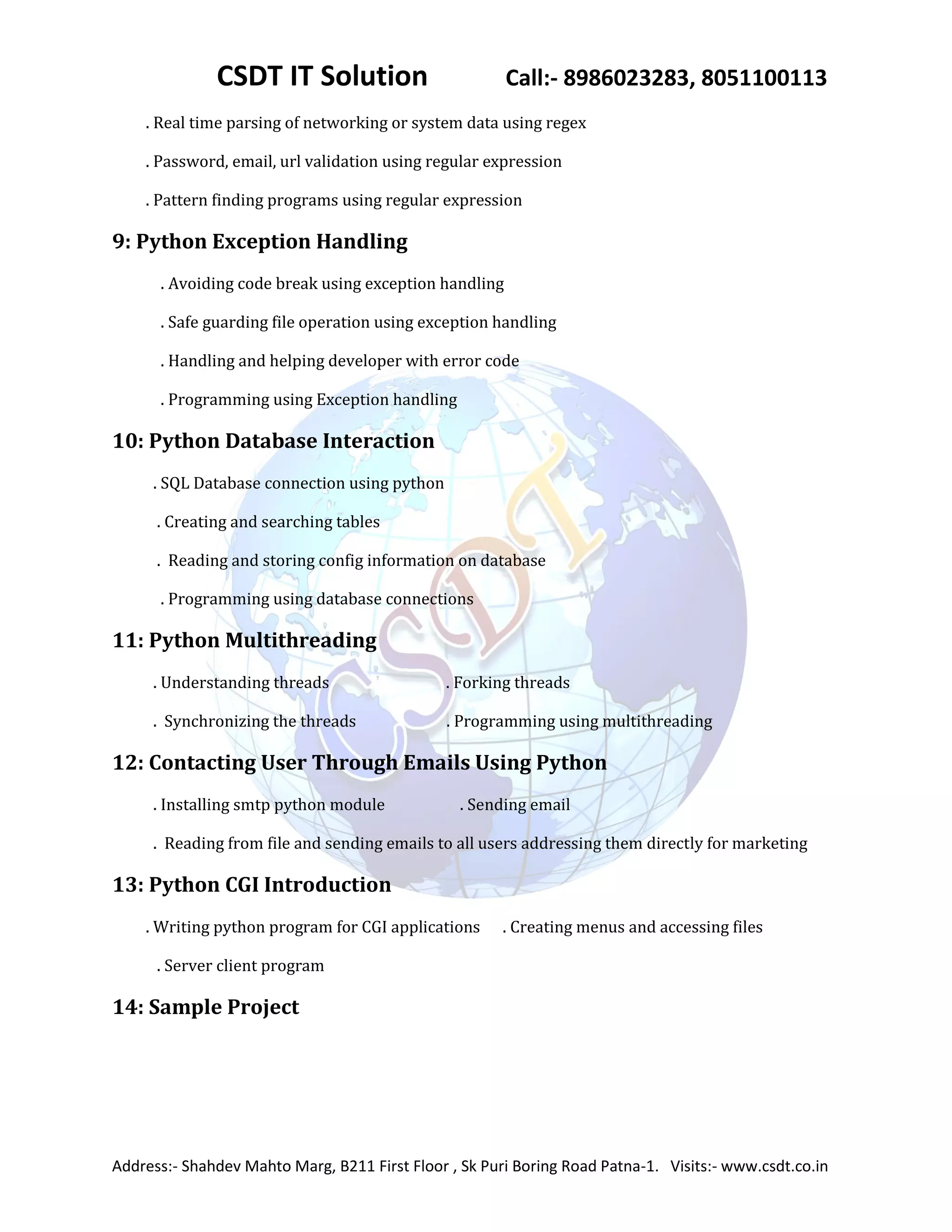 Python institute in Patna | PDF