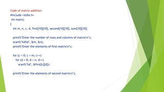 Cse 121 presentation on matrix [autosaved] | PPT