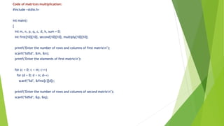 Cse 121 presentation on matrix [autosaved] | PPT