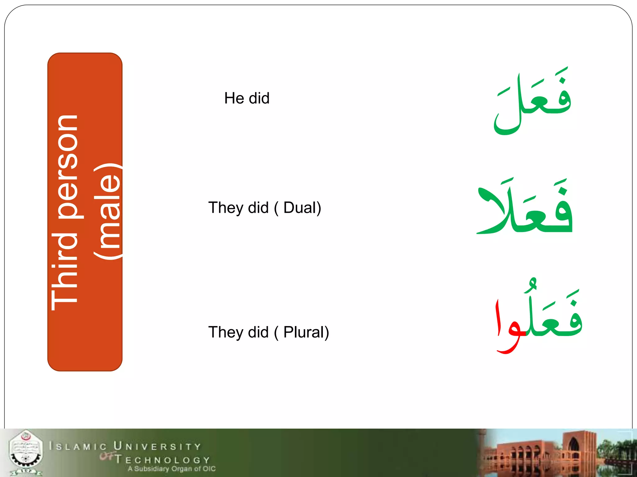 Arabic Past Tense | PPTX