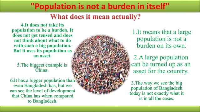 The population is resource or burden for Bangladesh | PPT