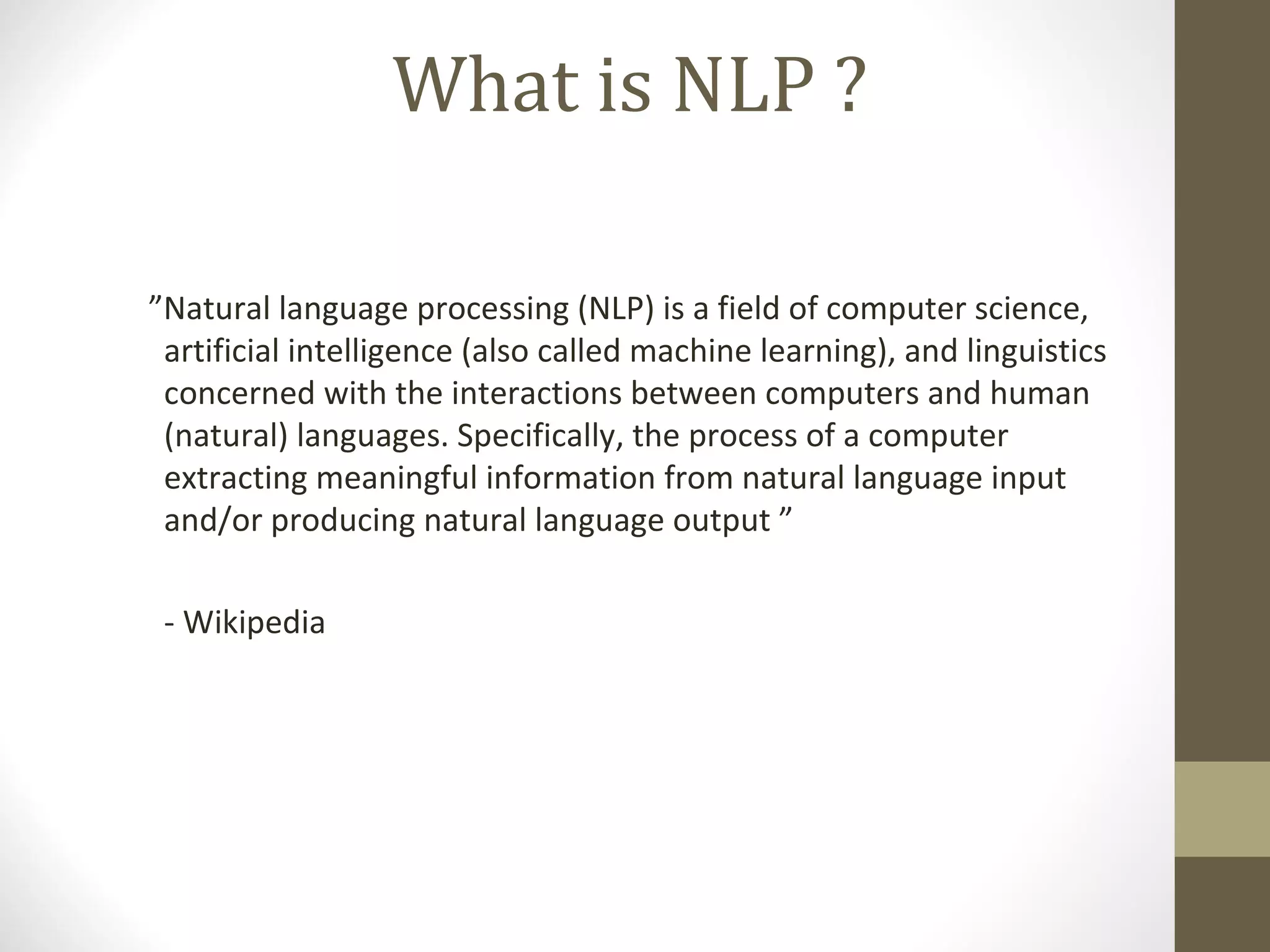 Introduction to Natural Language Processing | PPT