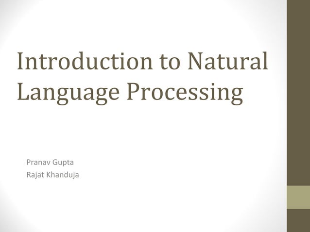 Introduction to Natural Language Processing | PPT | Artificial Intelligence | Technology & Computing