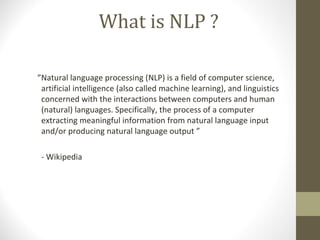 Introduction to Natural Language Processing | PPT