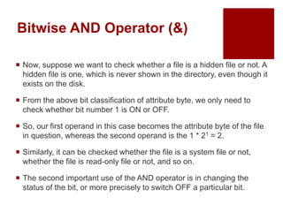 Cse lecture-4.2-c bit wise operators and expression | PPTX