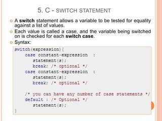 Cse lecture-6-c control statement | PPTX