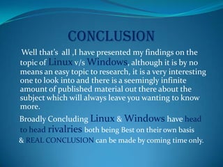 Linux v/s Windows | PPT